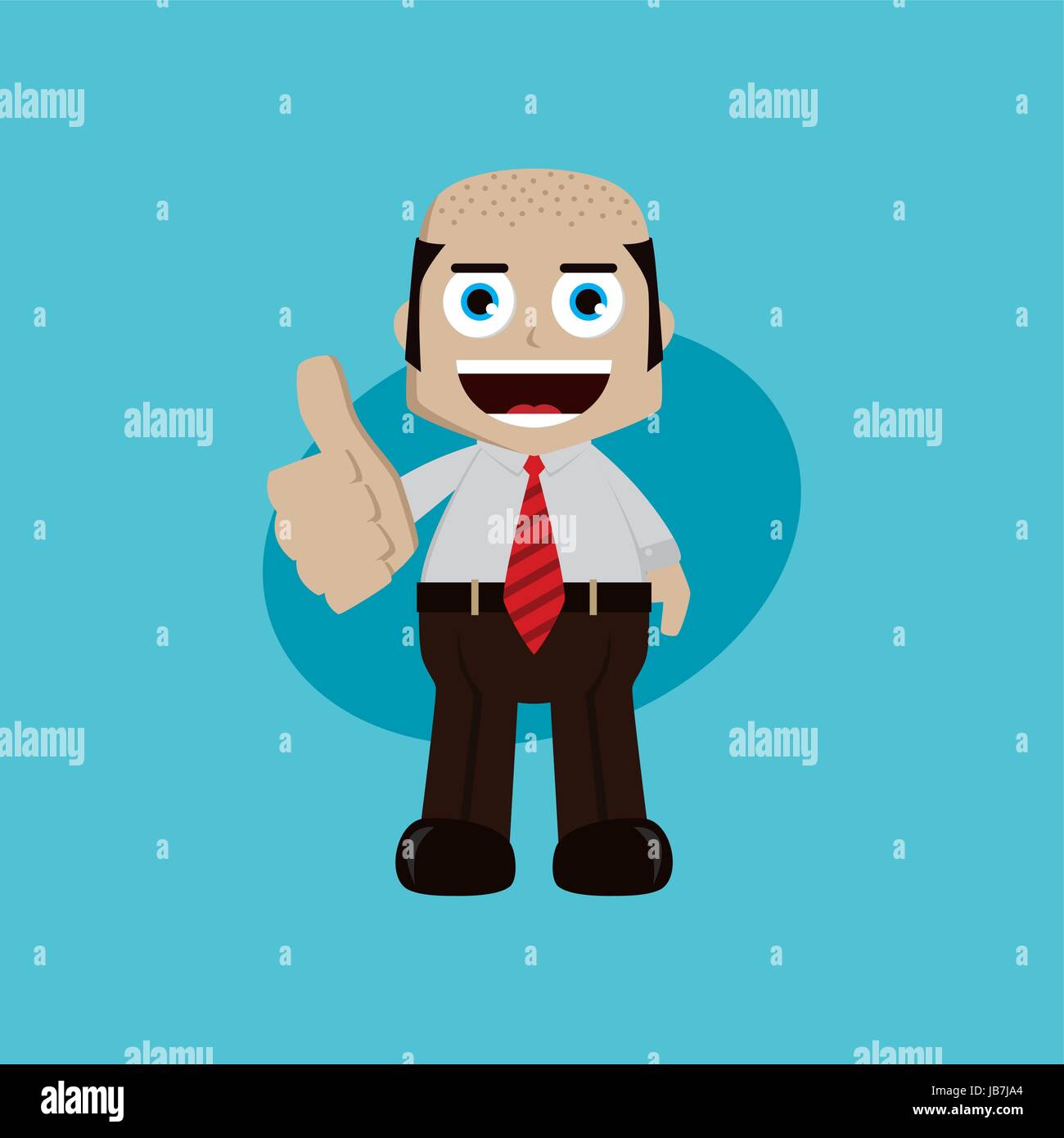 businessman manager at work thumb up cartoon vector art illustration ...
