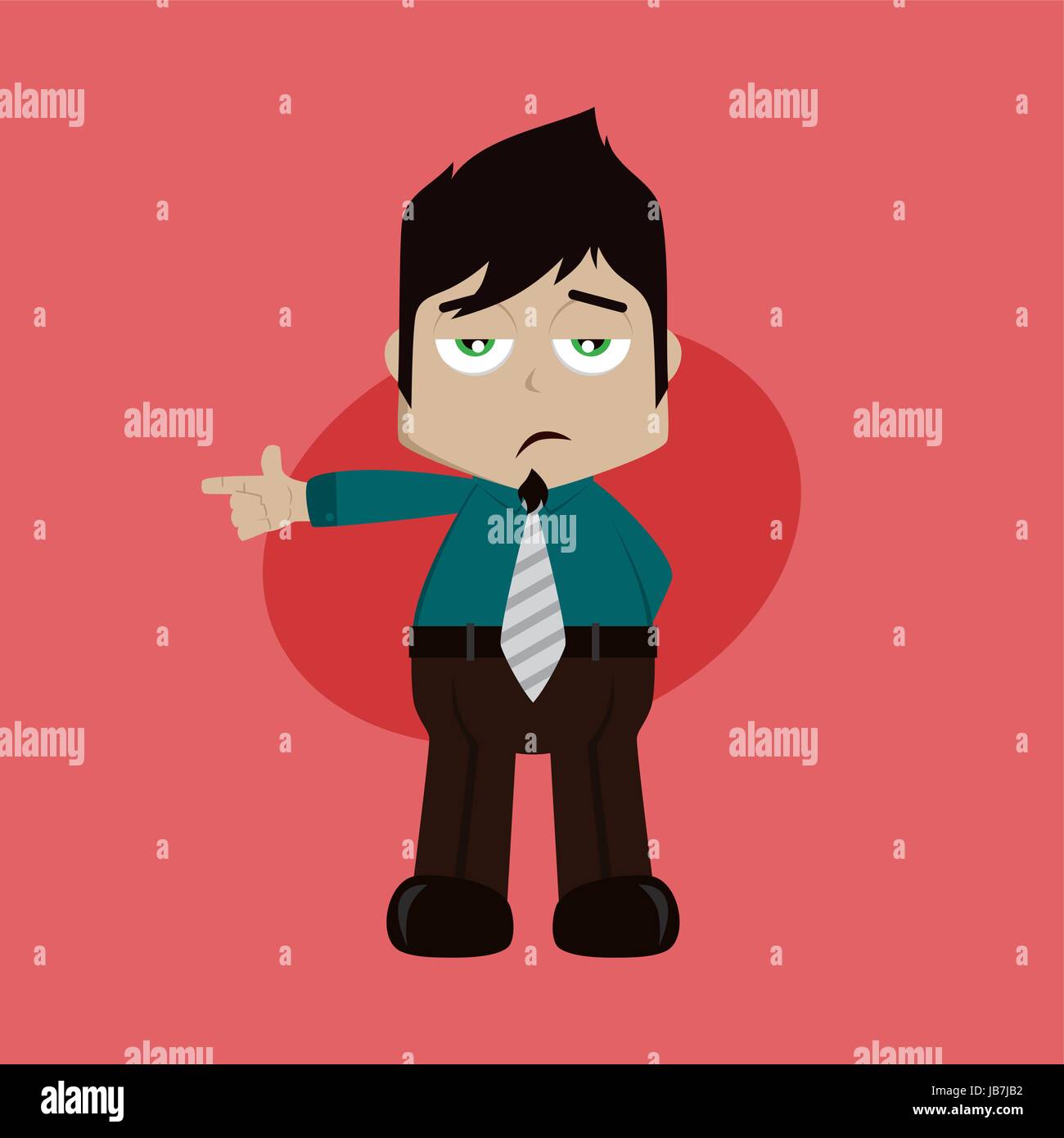 businessman manager at work pointing finger cartoon vector art ...