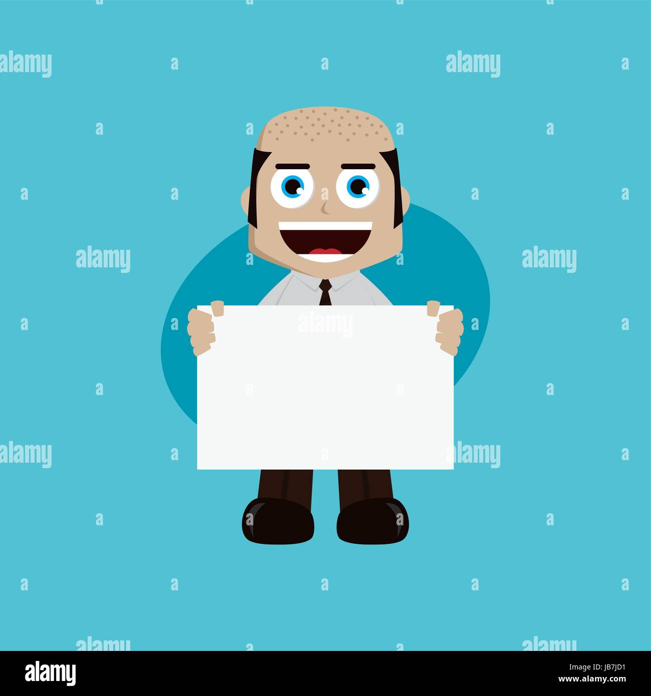 businessman manager at work holding blank sign cartoon vector art ...