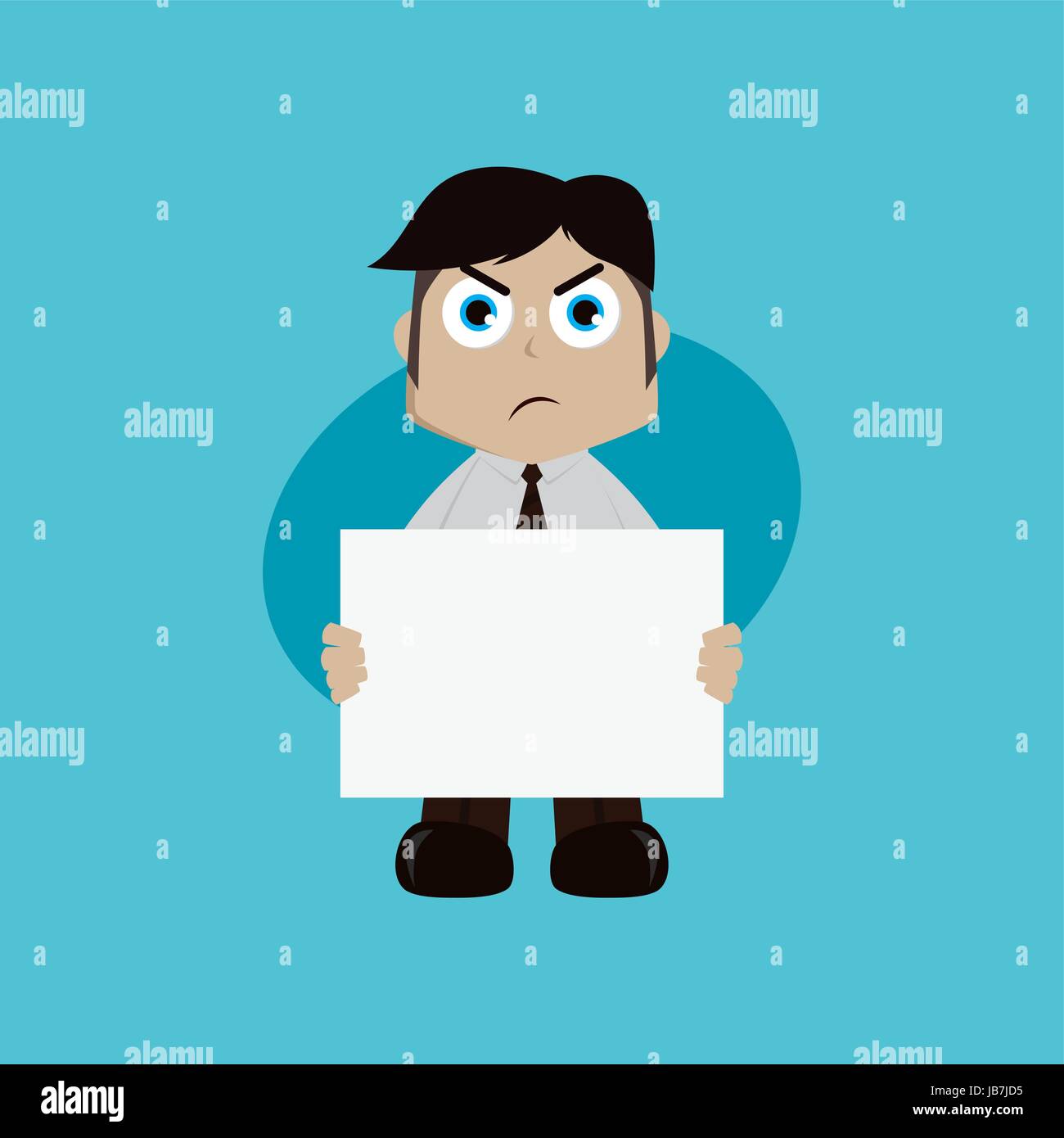 businessman manager at work holding blank sign cartoon vector art ...