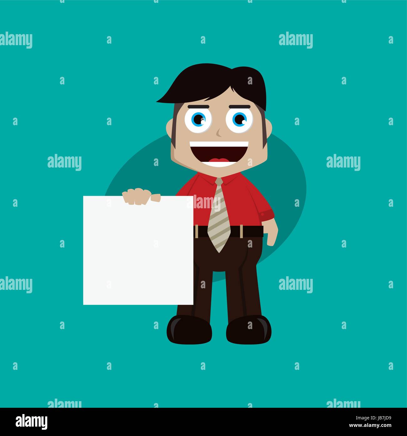 businessman manager at work holding blank sign cartoon vector art ...