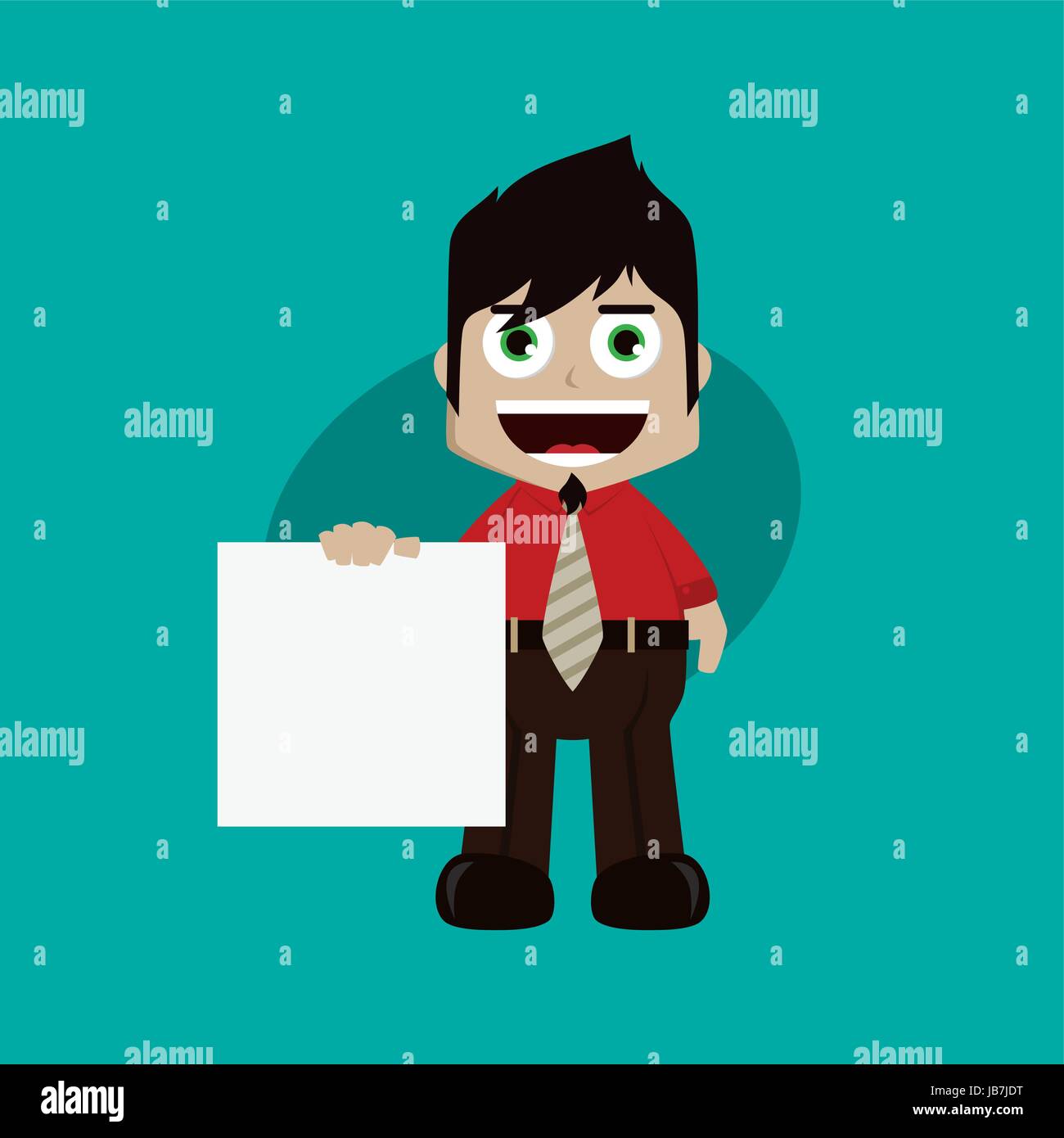 businessman manager at work holding blank sign cartoon vector art ...
