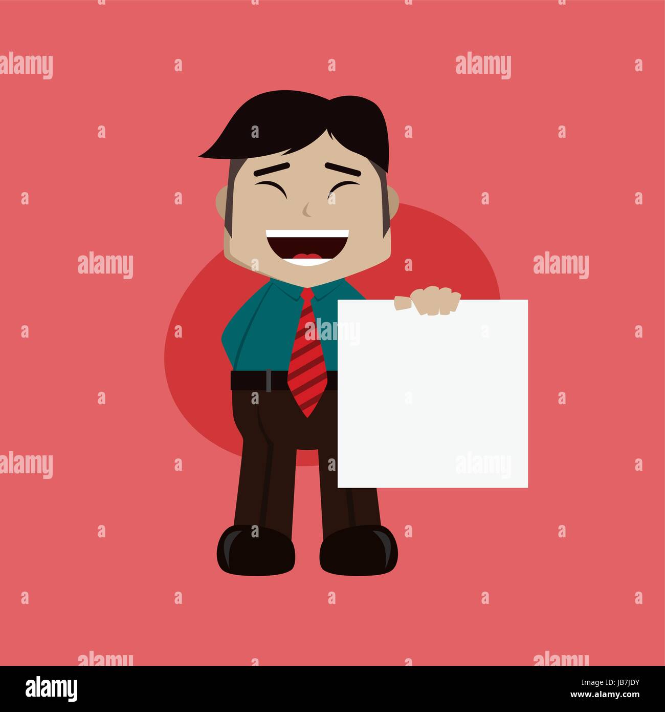 businessman manager at work holding blank sign cartoon vector art ...