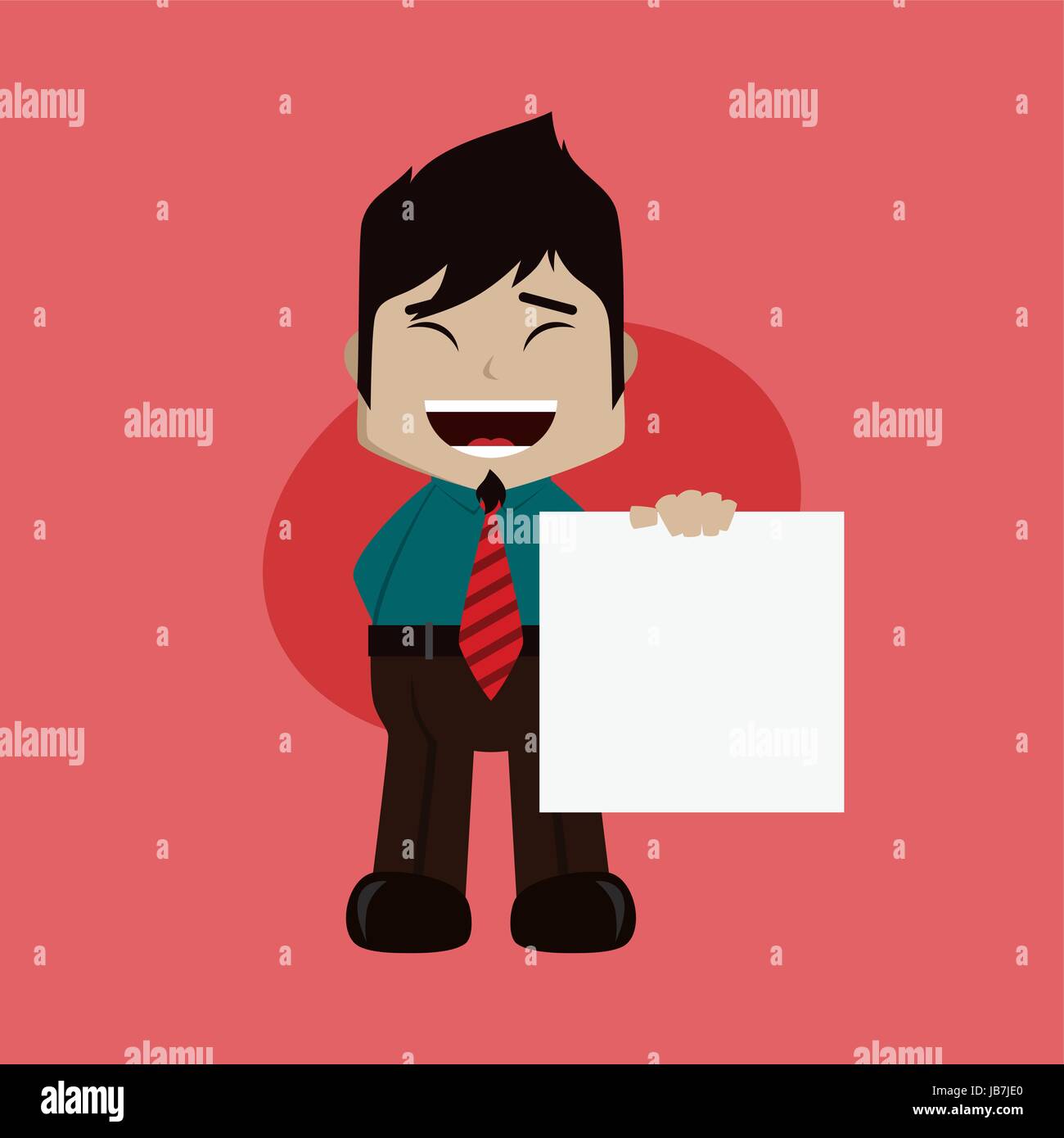 businessman manager at work holding blank sign cartoon vector art ...