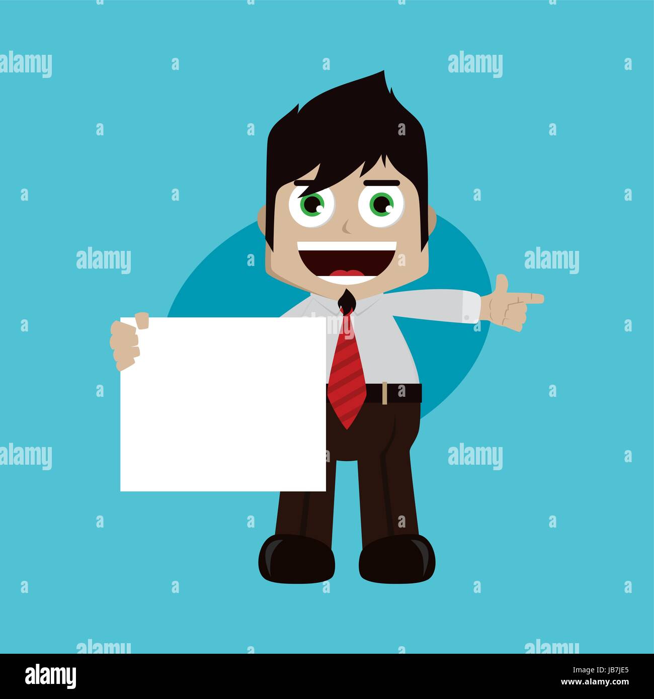 businessman manager at work holding blank sign cartoon vector art ...
