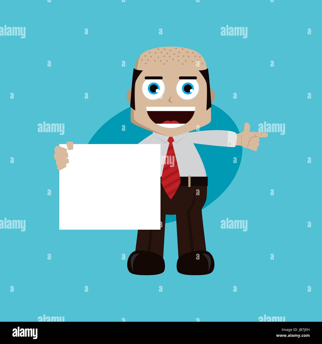 businessman manager at work holding blank sign cartoon vector art ...