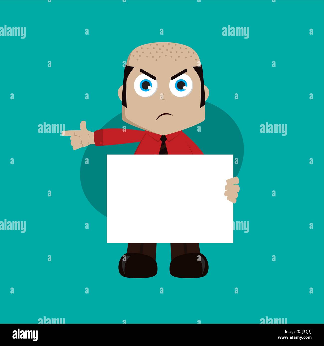 businessman manager at work holding blank sign cartoon vector art ...