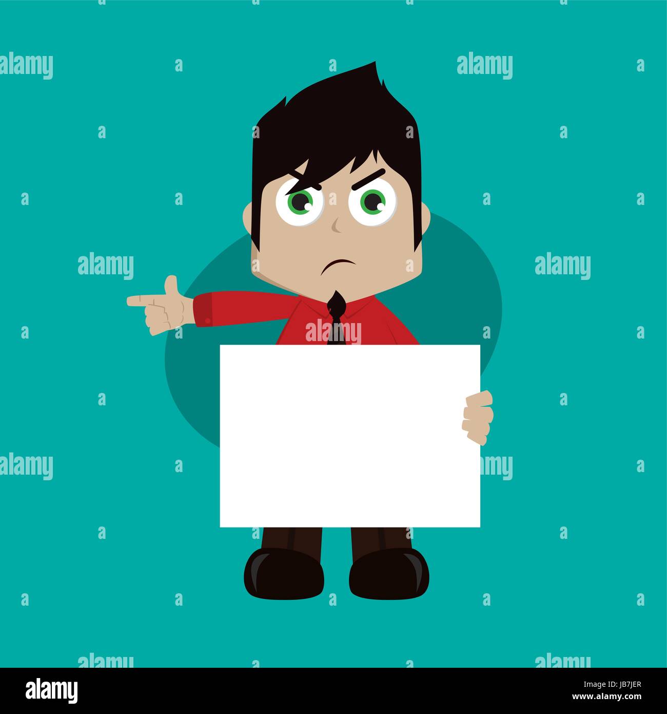 businessman manager at work holding blank sign cartoon vector art ...