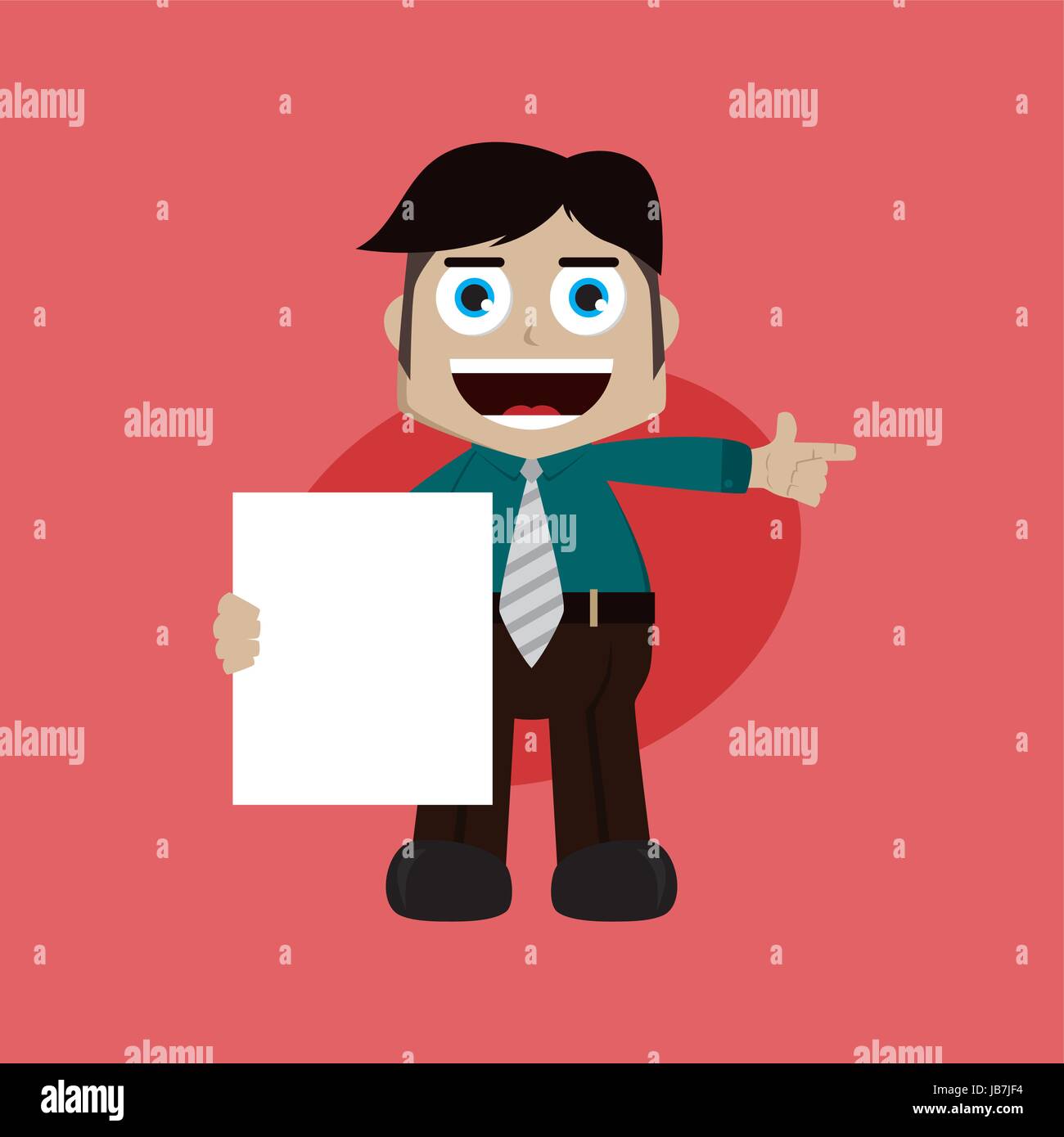 businessman manager at work holding blank sign cartoon vector art ...