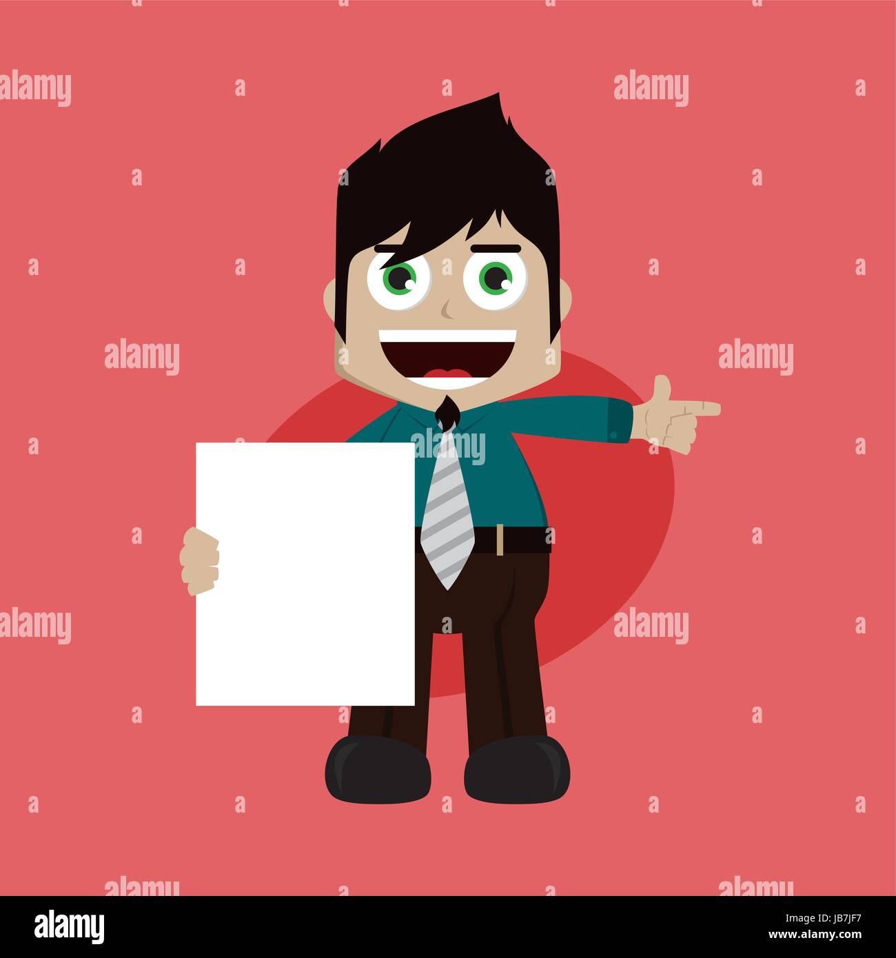 businessman manager at work holding blank sign cartoon vector art ...