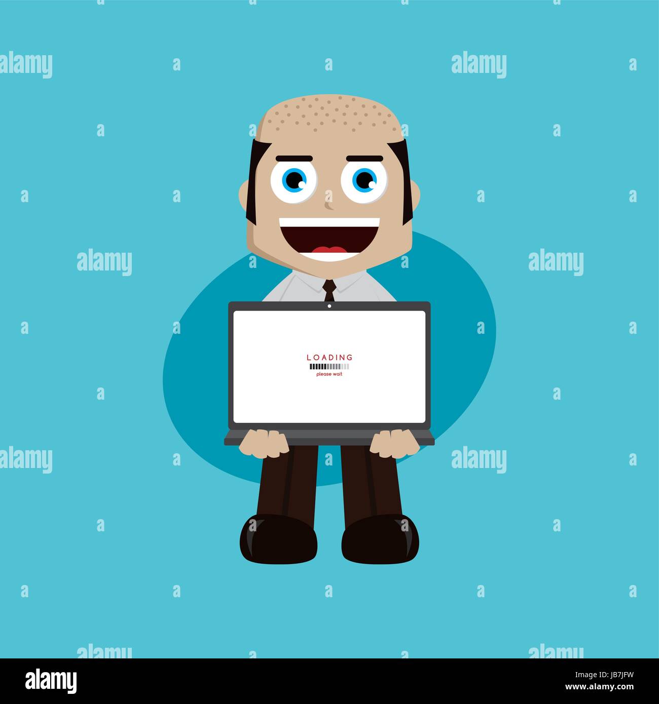 businessman manager at work holding laptop cartoon vector art ...