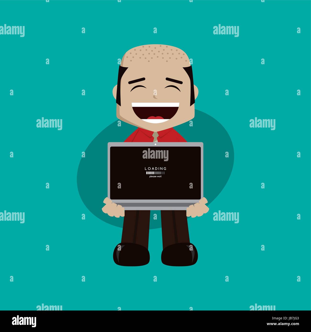 businessman manager at work holding laptop cartoon vector art ...