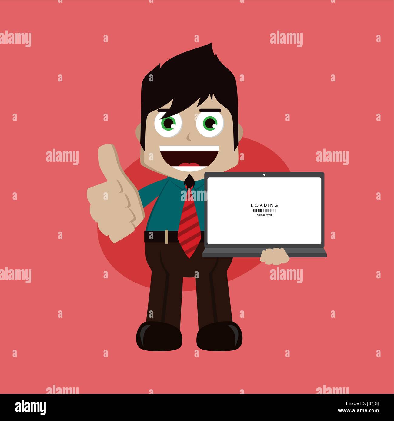 businessman manager at work holding laptop cartoon vector art ...