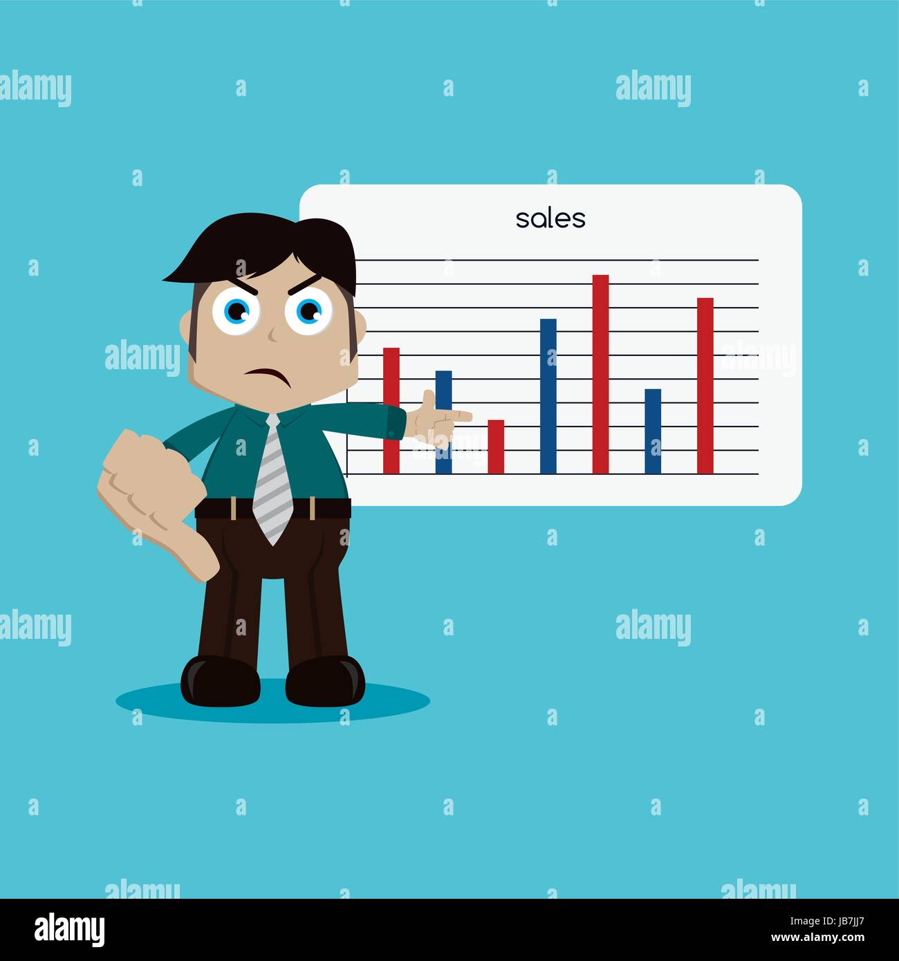 businessman manager at work cartoon vector art illustration Stock ...