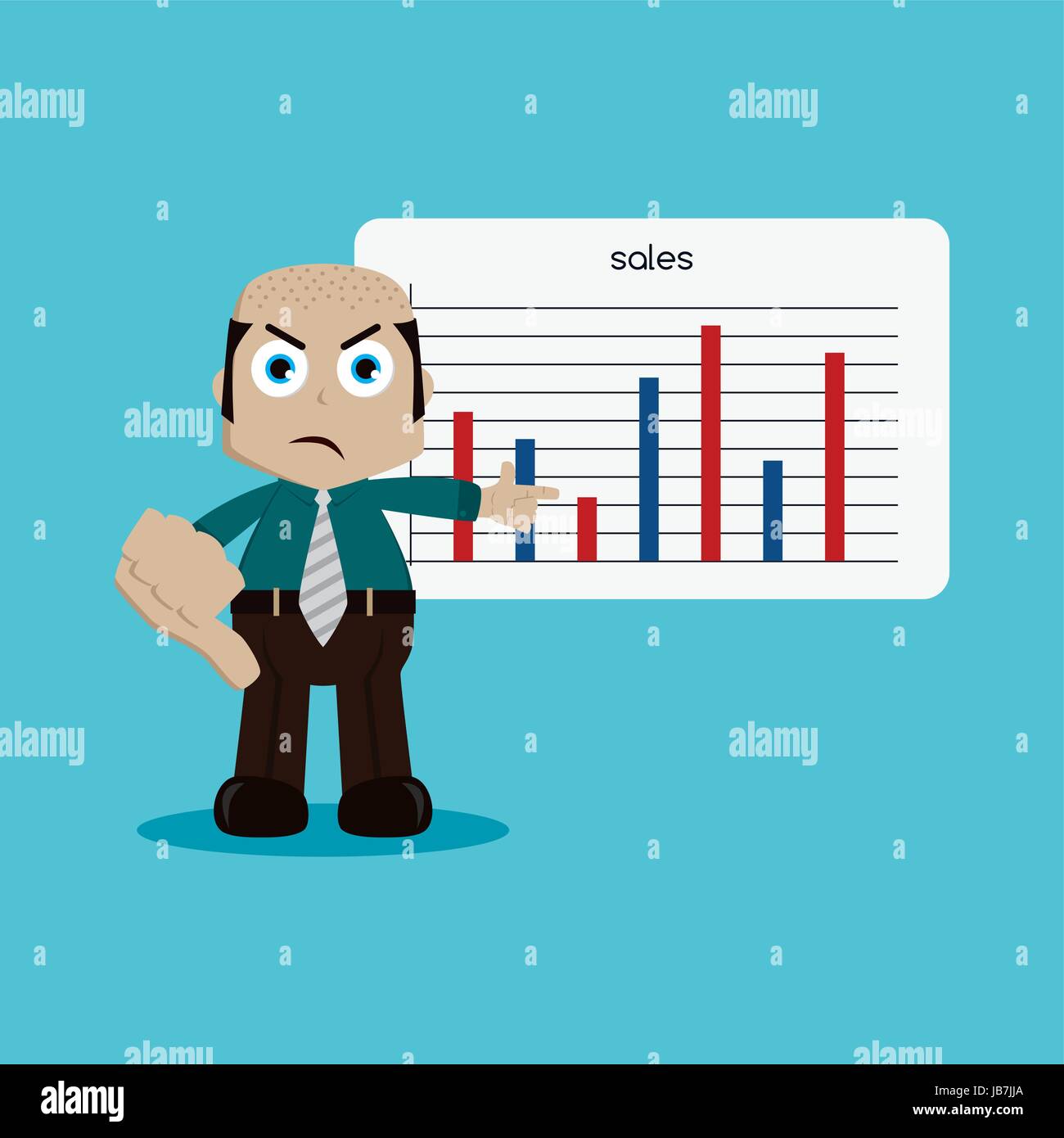 businessman manager at work cartoon vector art illustration Stock ...