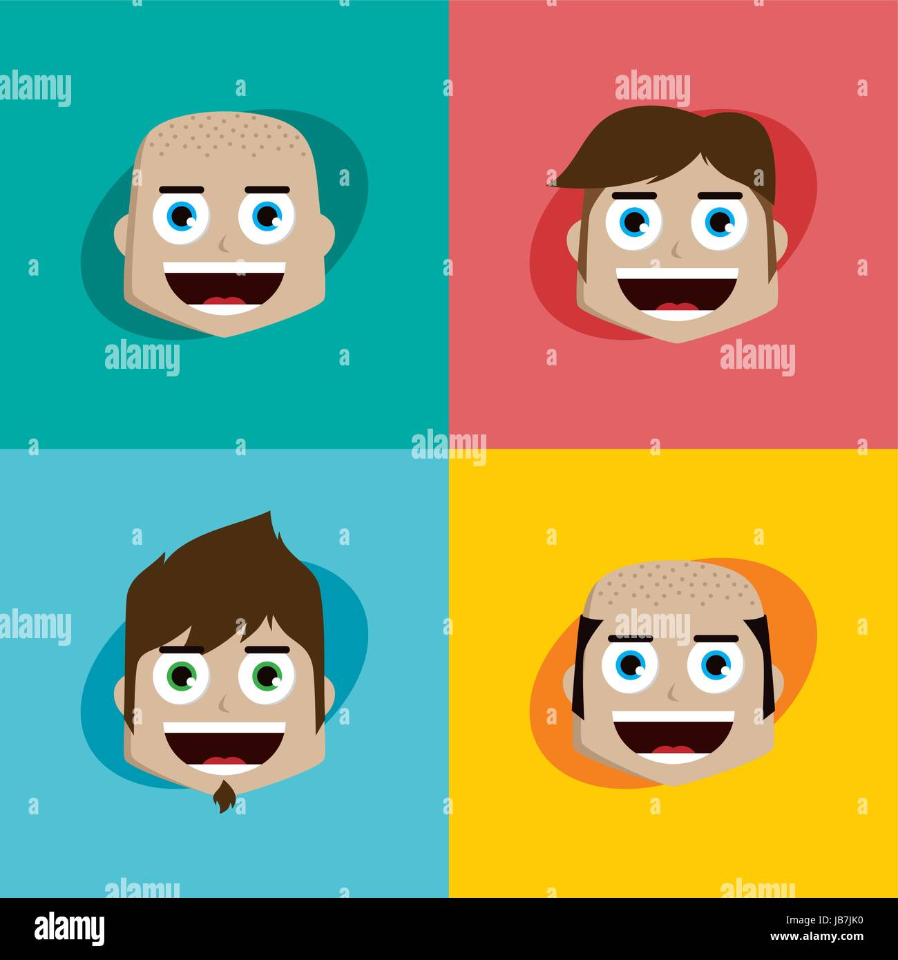 cartoon expression face male guy man vector art illustration Stock ...