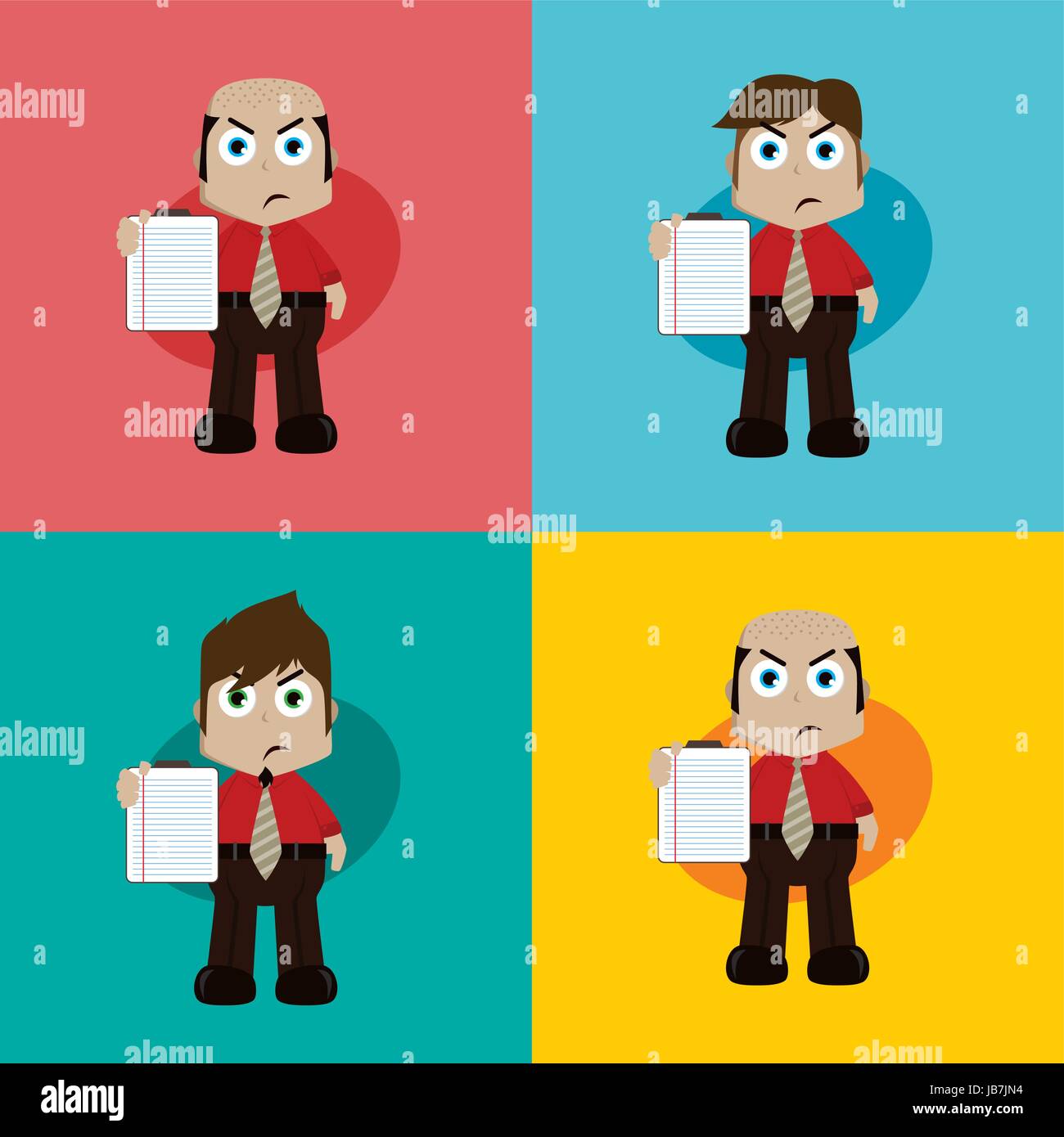 businessman manager at work holding report book cartoon vector art ...