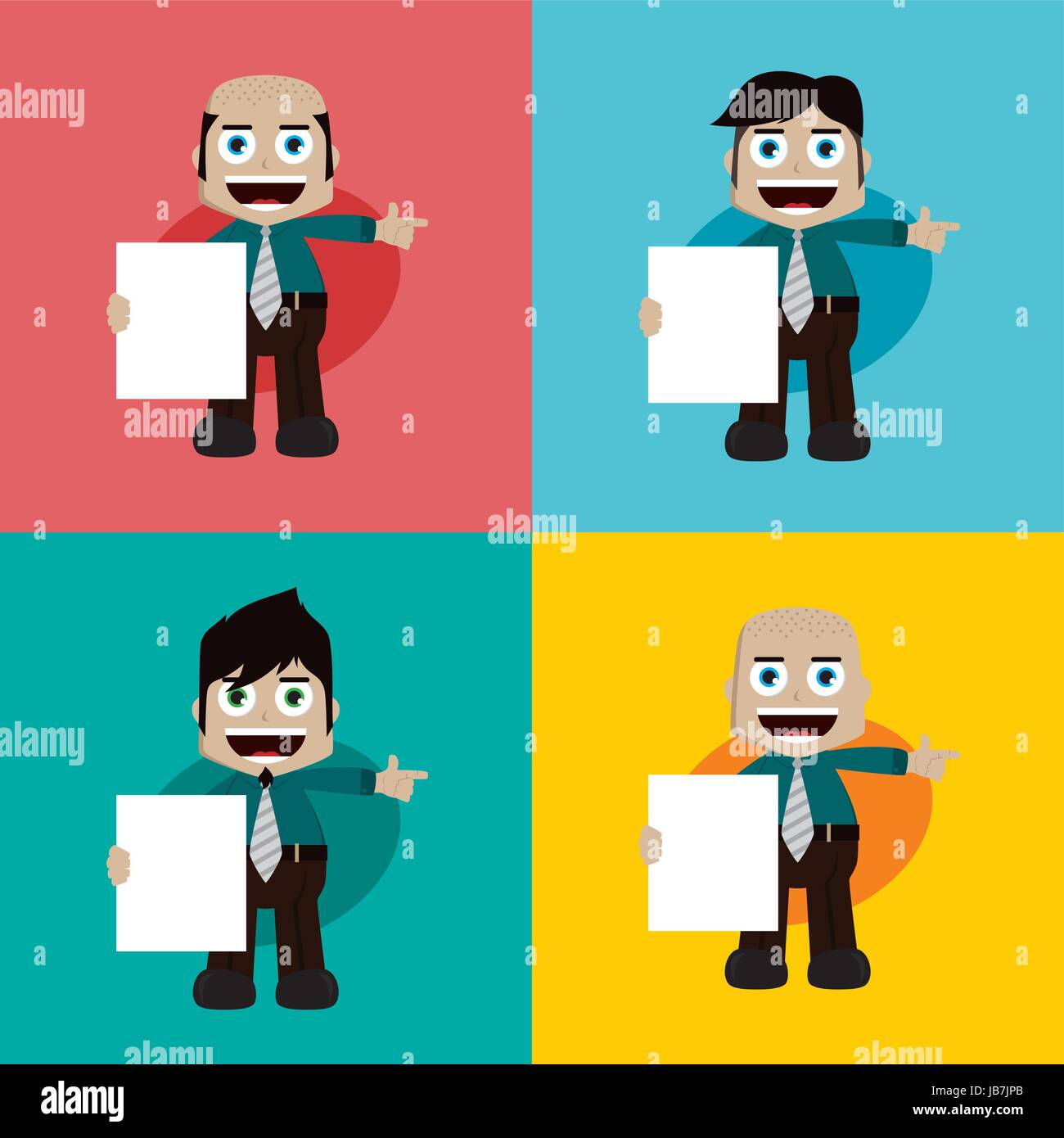 businessman manager at work holding blank sign cartoon vector art ...