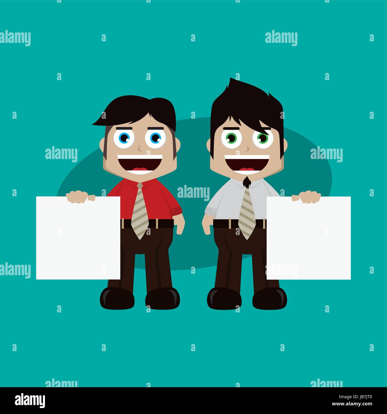 businessman manager at work holding blank sign cartoon vector art ...