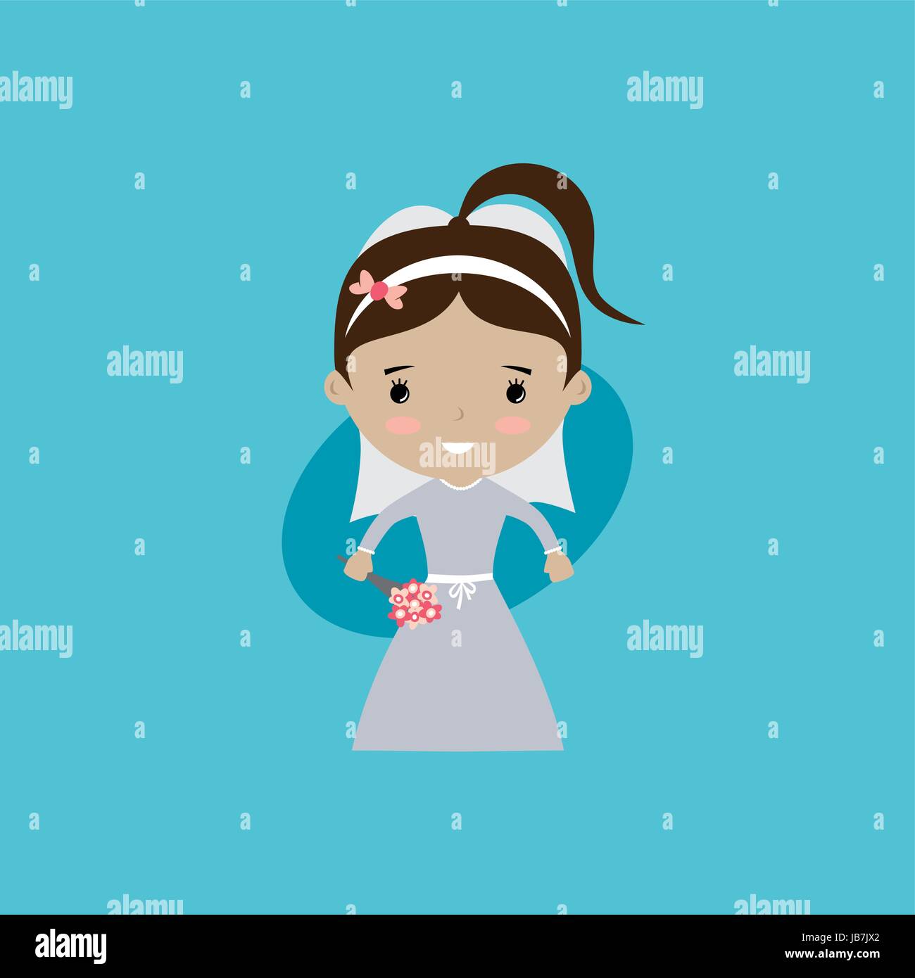 adorable bride lovely marriage cartoon theme vector art Stock Vector ...