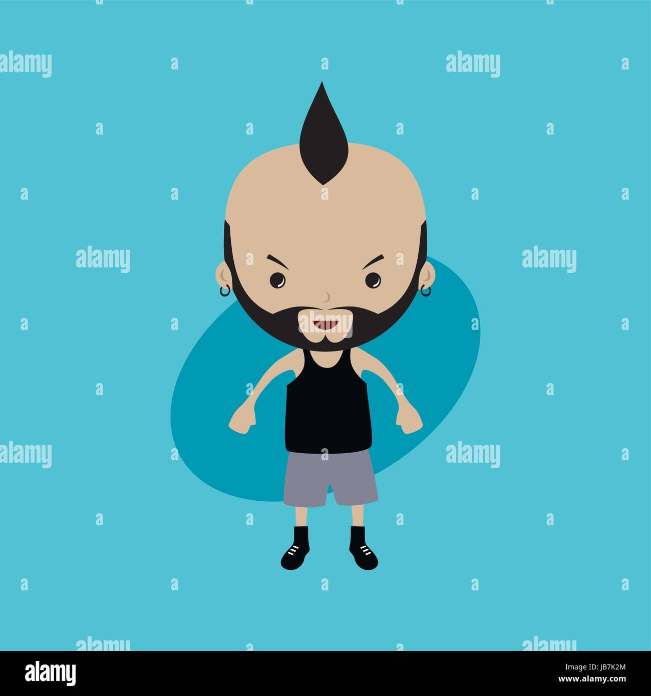 funny flat casual cartoon guy in color vector art illustration Stock ...
