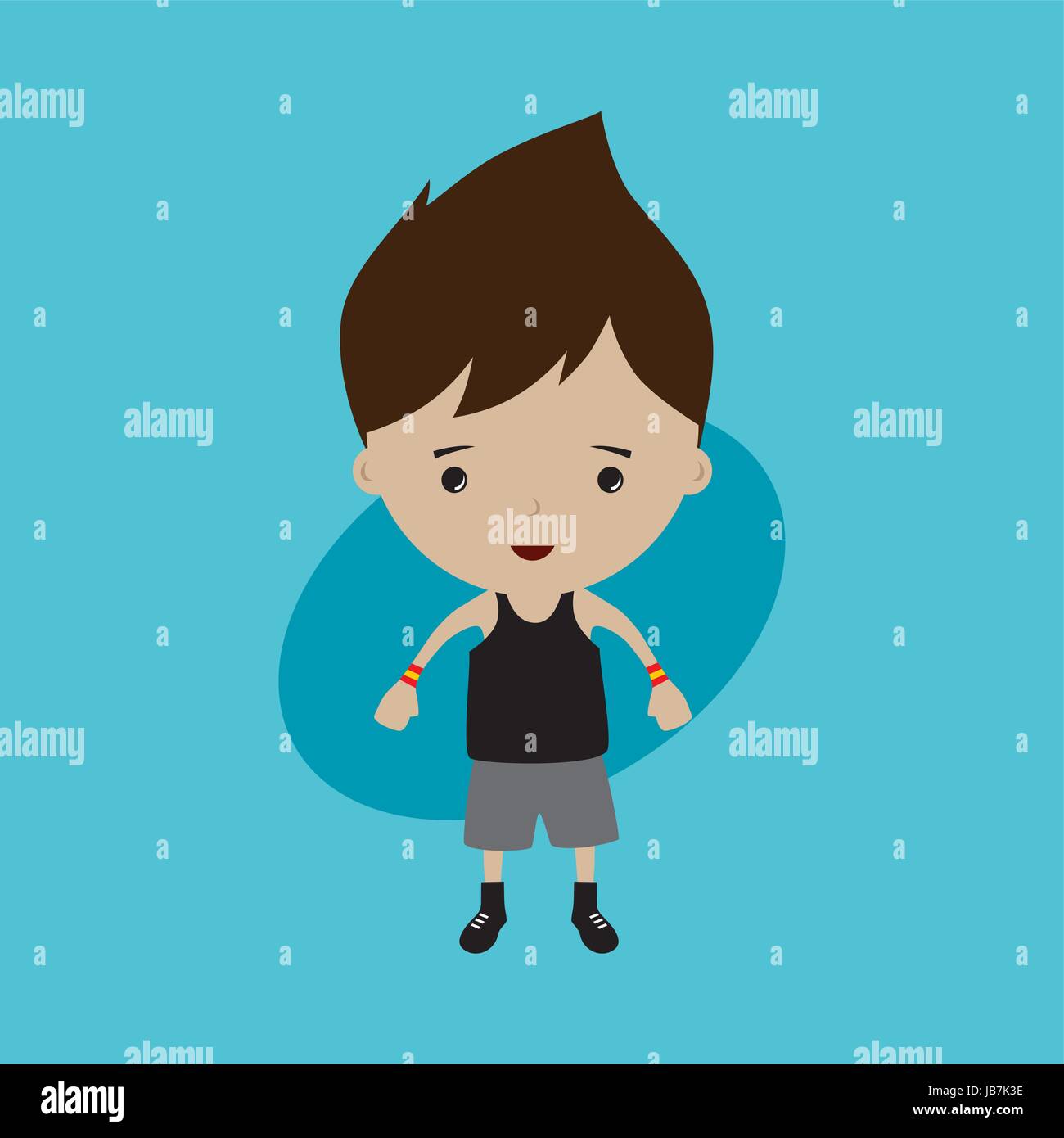funny flat casual cartoon guy in color vector art illustration Stock ...
