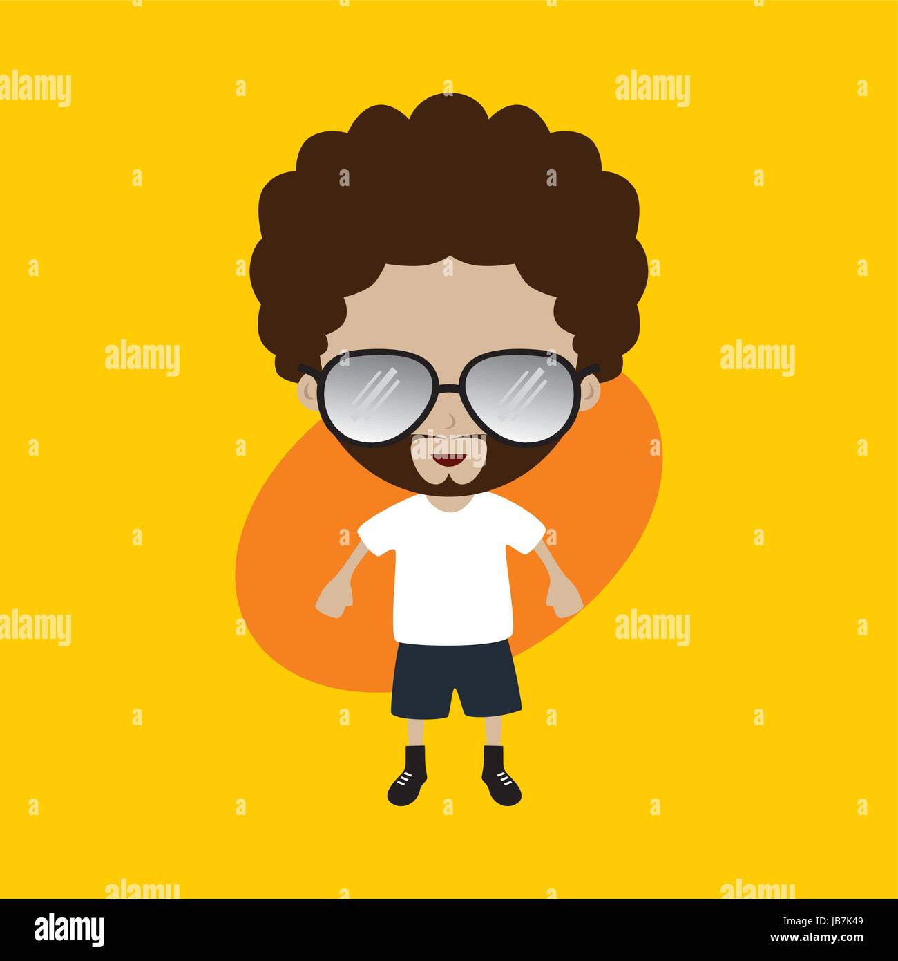 funny flat casual cartoon guy in color vector art illustration Stock ...