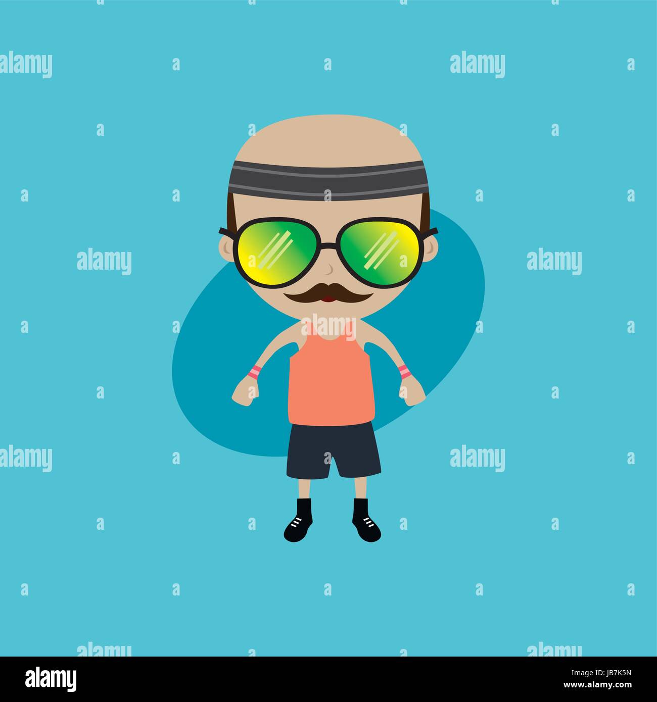 funny flat casual cartoon guy in color vector art illustration Stock ...