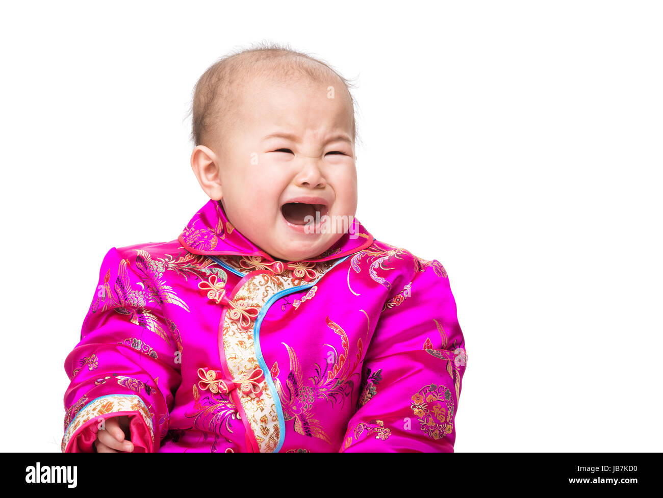 Chinese baby crying with traditional costume Stock Photo - Alamy
