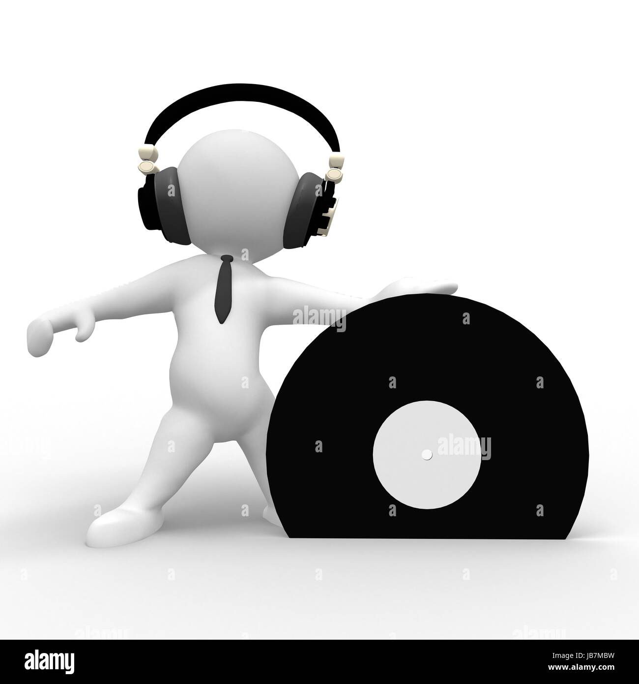 Smart figure listening to favorite music Stock Photo - Alamy