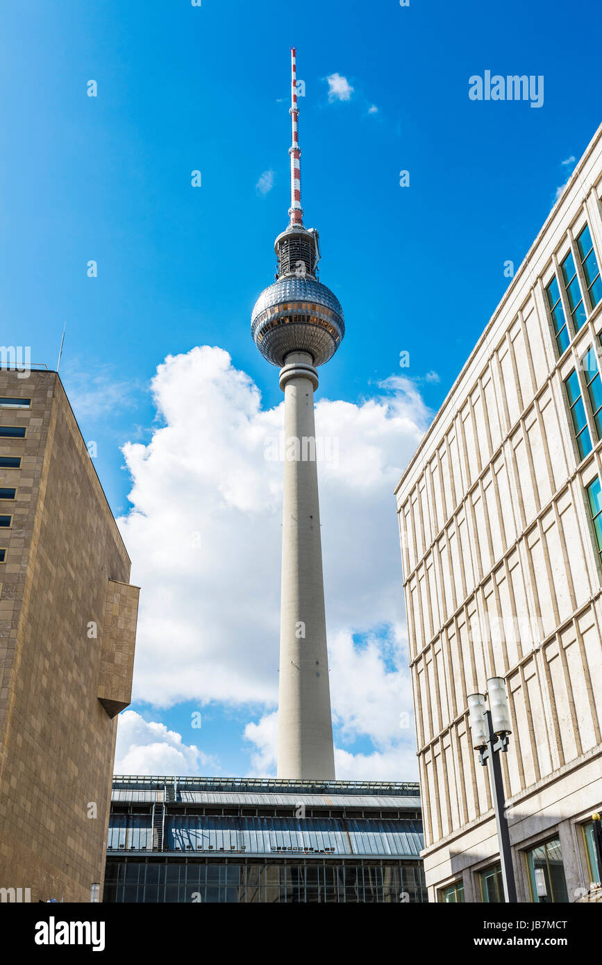 Telecommunications tower located in Alexanderplatz in Berlin, Germany ...