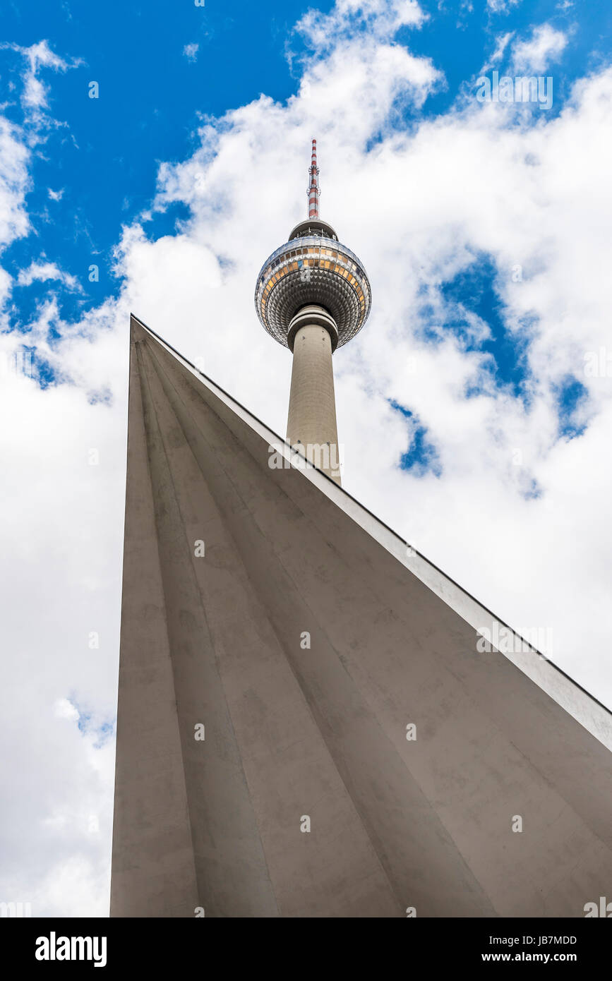 Telecommunications tower located in Alexanderplatz in Berlin, Germany ...