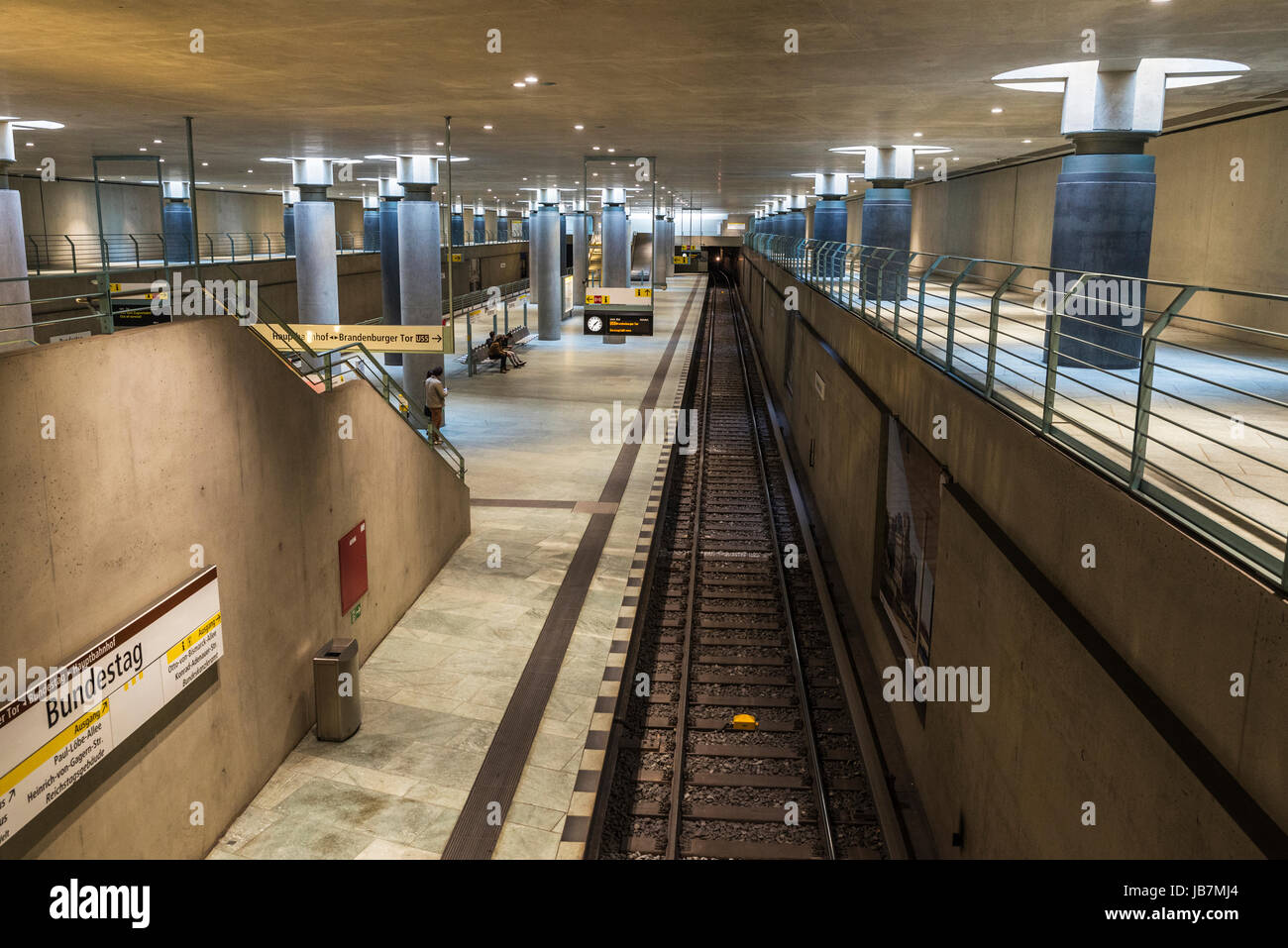 Berlin, Germany - April 12, 2017: Bundestag underground station with ...