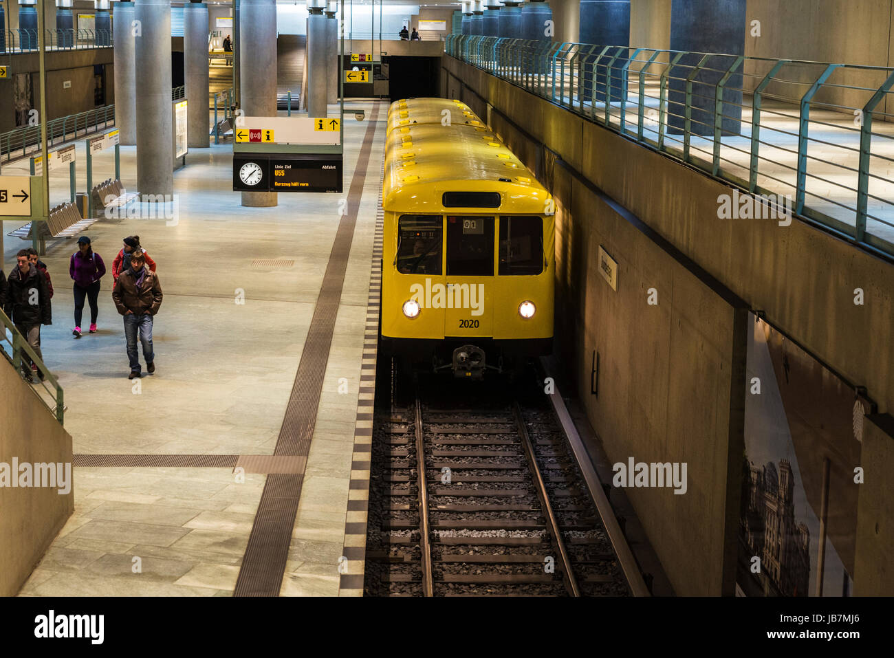 Berlin, Germany - April 12, 2017: Bundestag underground station with ...