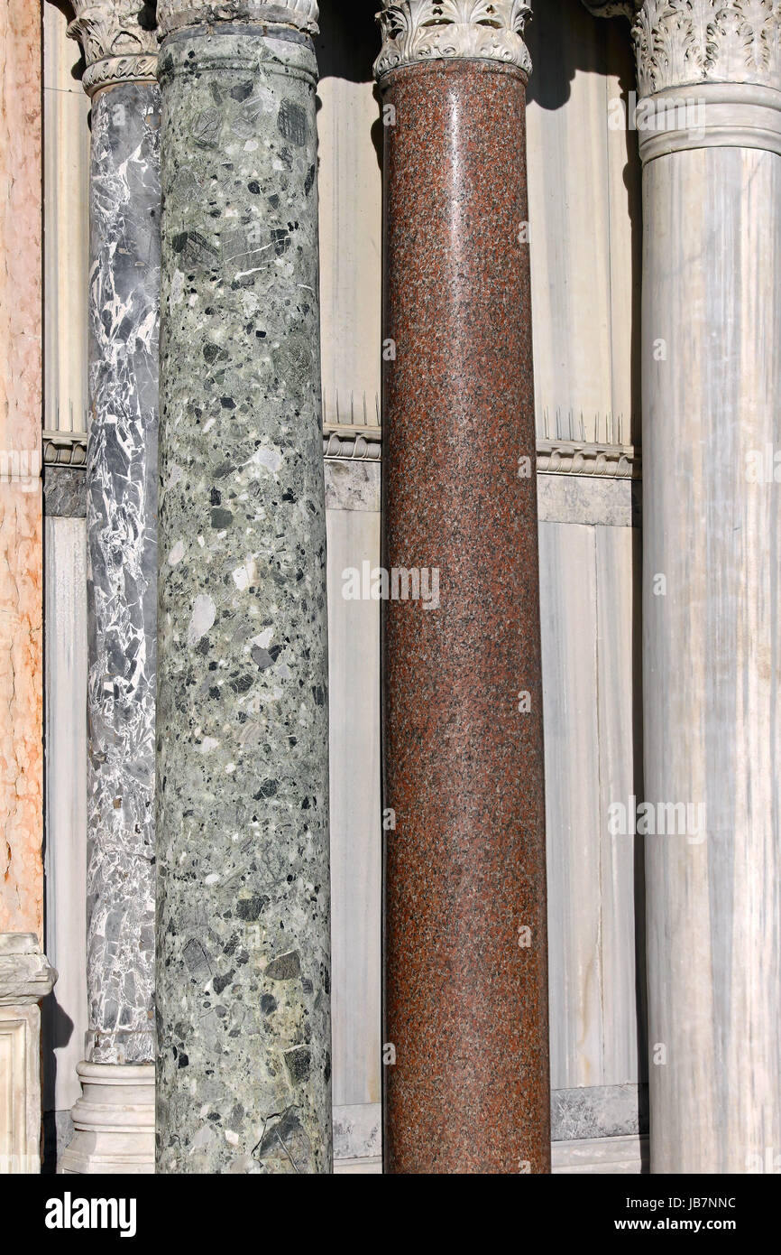 Medieval marble columns in Venice Stock Photo - Alamy