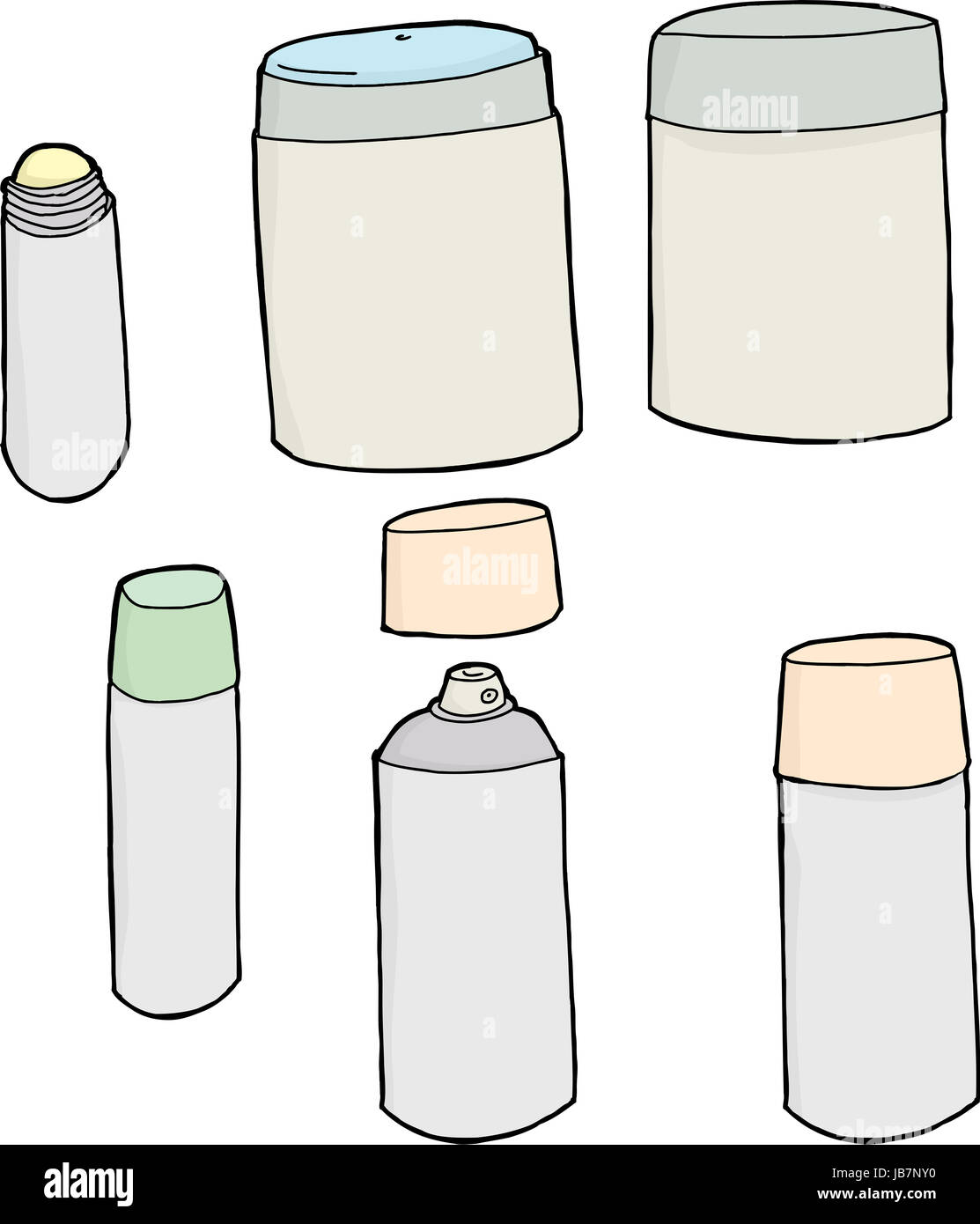 Set of deodorant containers on isolated white background Stock Photo ...
