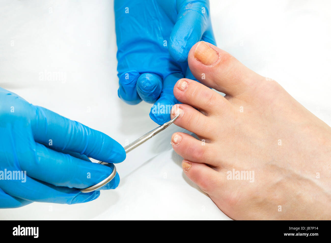 Process of pedicure at beauty salon Stock Photo - Alamy