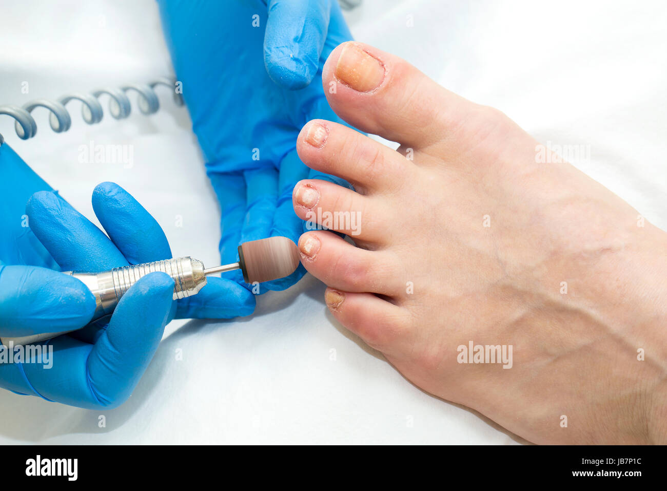 Process of pedicure at beauty salon Stock Photo - Alamy