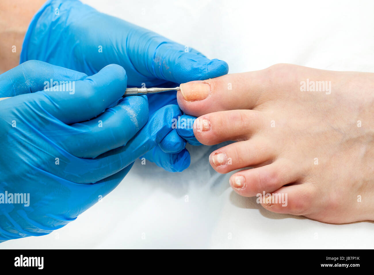Process of pedicure at beauty salon Stock Photo - Alamy