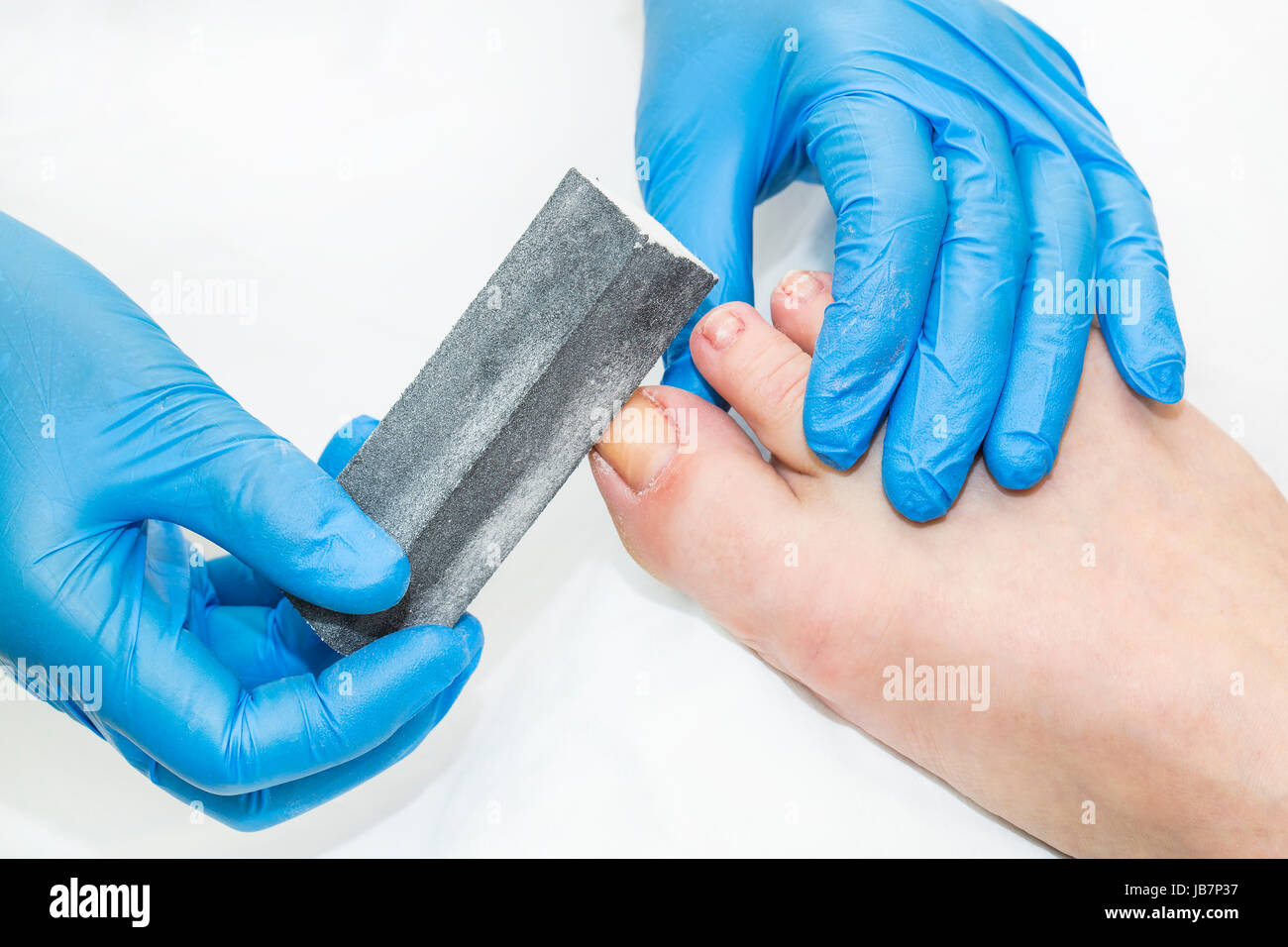 Process of pedicure at beauty salon Stock Photo - Alamy