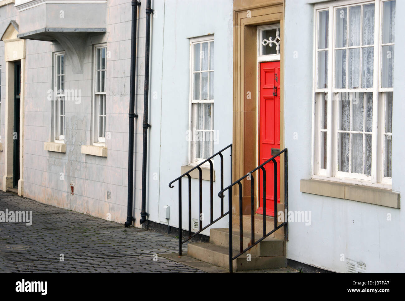Hartlepool Headland Conservation Area Victorian Terrace House with Red ...