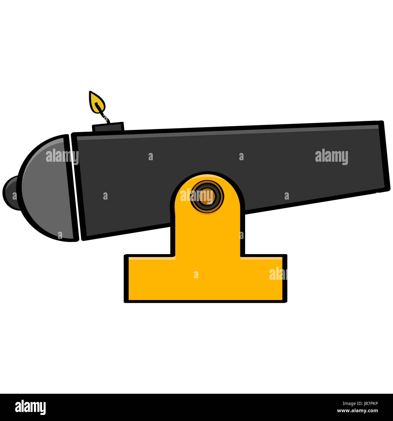 Cartoon illustration showing a lit cannon ready to fire Stock Photo - Alamy