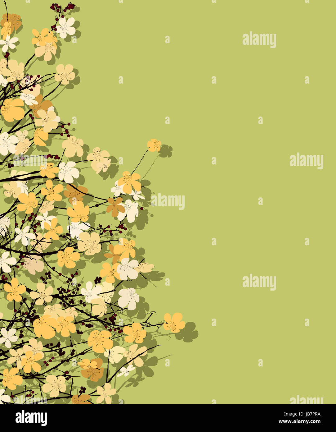 Spring time theme postcard, floral background Stock Photo - Alamy