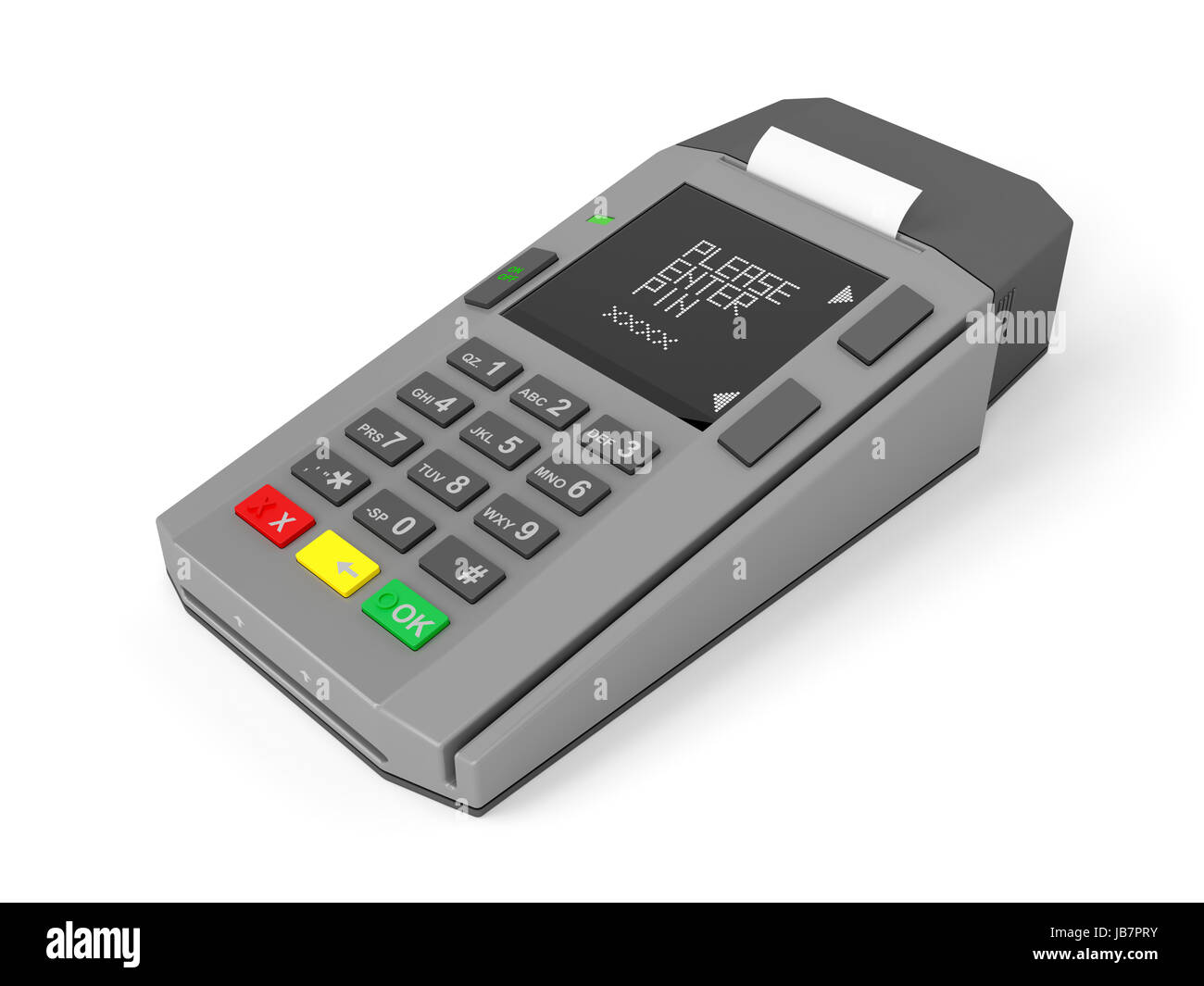 Credit card reader on white background Stock Photo - Alamy