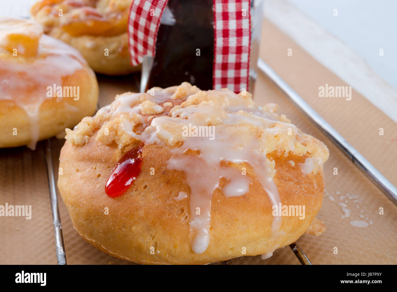 Rolls with jam - vintage style Stock Photo - Alamy