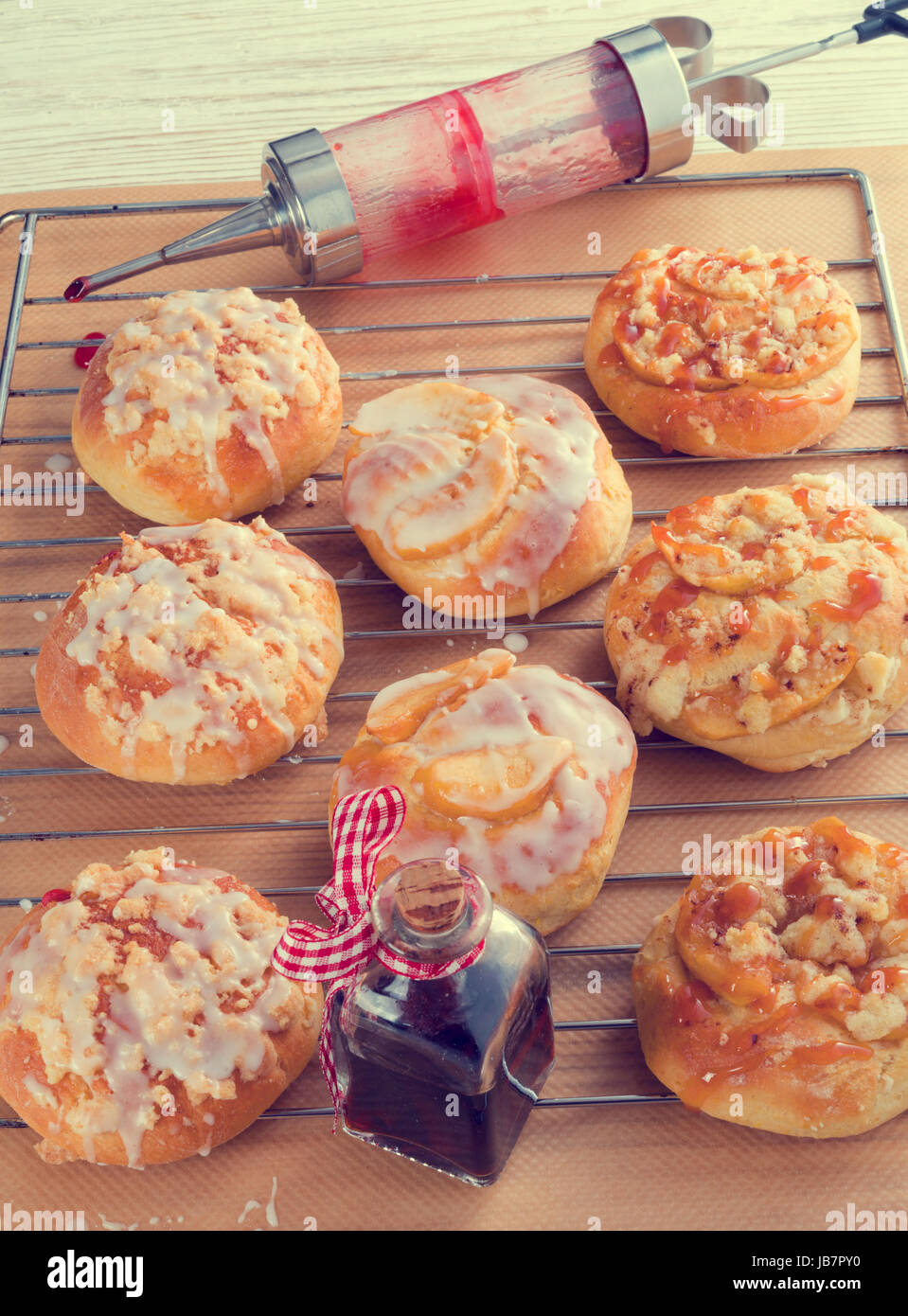 Rolls with jam - vintage style Stock Photo - Alamy