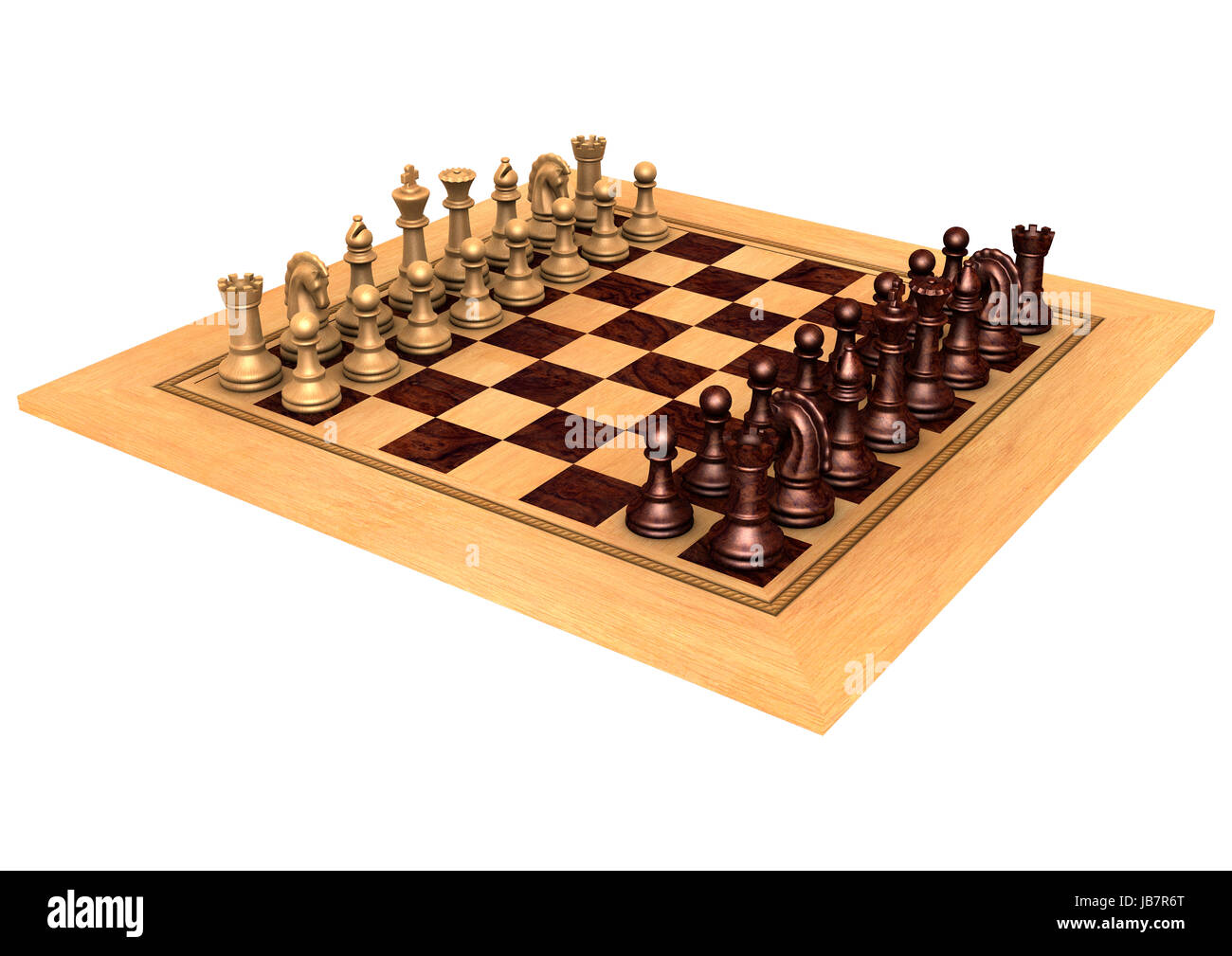 3D digital render of a chess set isolated on white background Stock ...