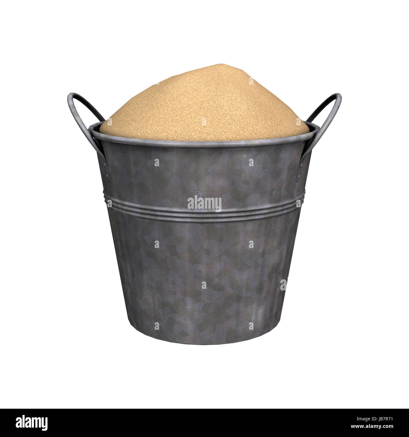 3D digital render of a pail full of sand isolated on white background ...