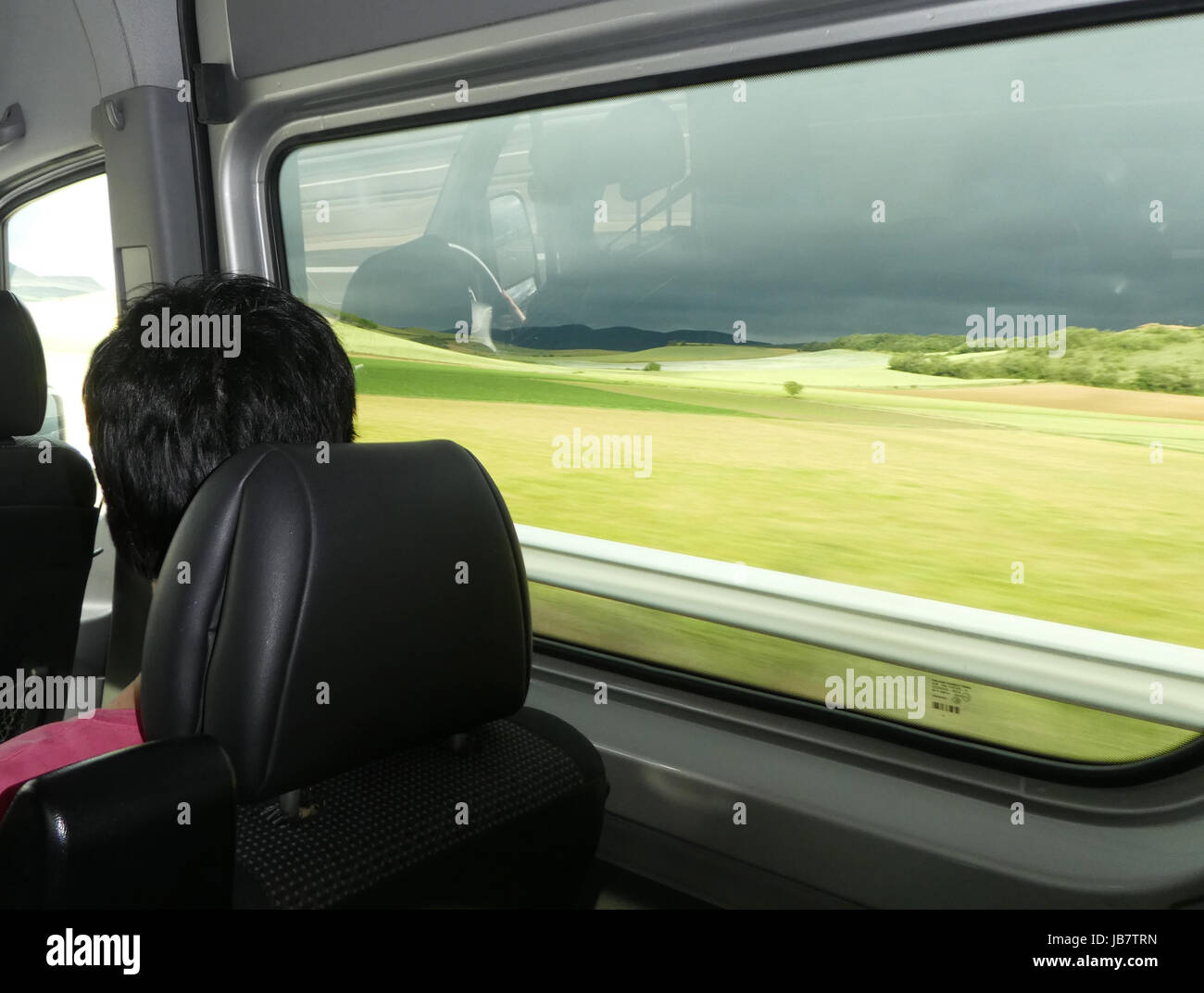 Wonderful views through the bus, La Rioja, Spain Stock Photo - Alamy