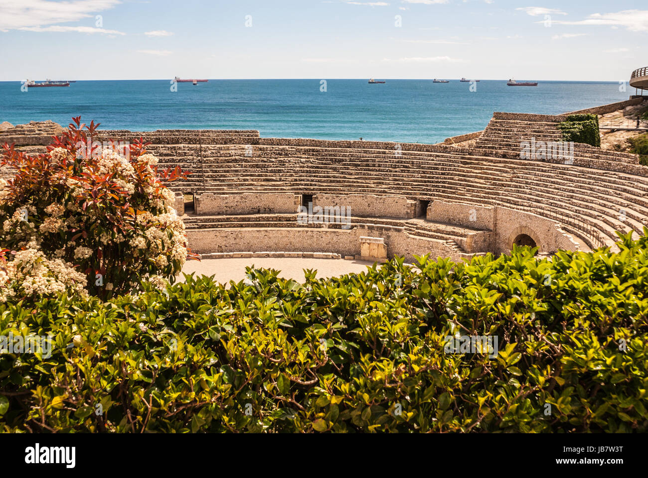 A view of the roman amphitheater in Tarragona, Spain Stock Photo - Alamy